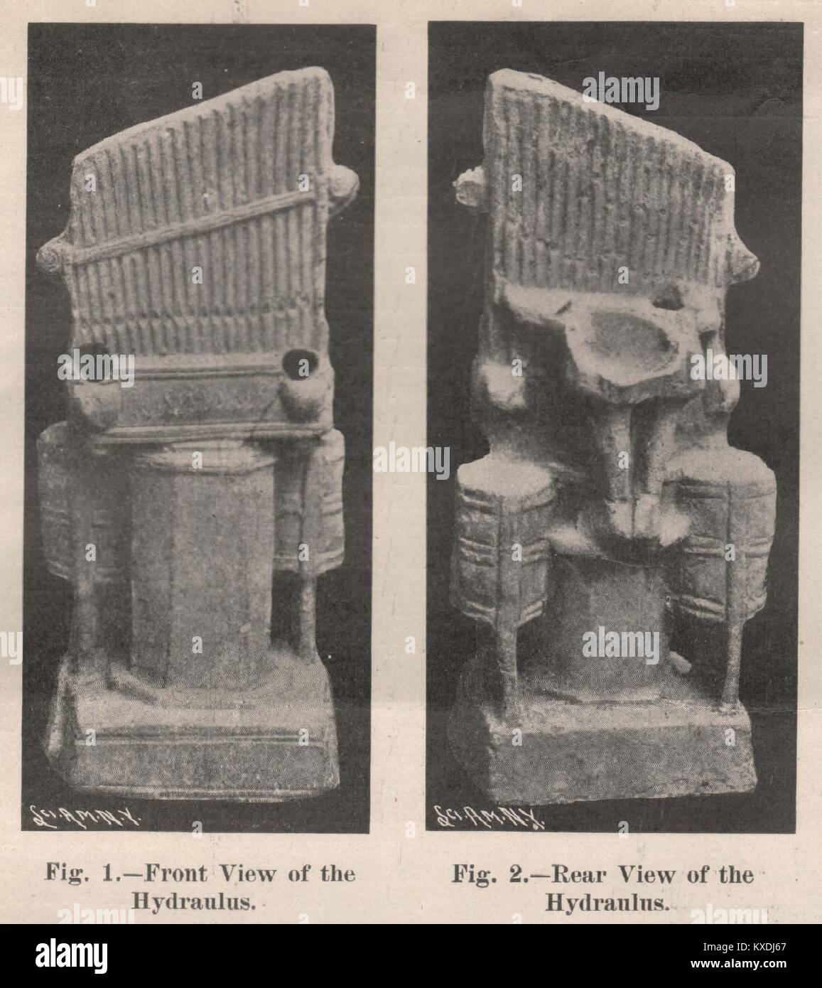 Front view of the Hydraulus; Rear view of the Hydraulus Stock Photo - Alamy