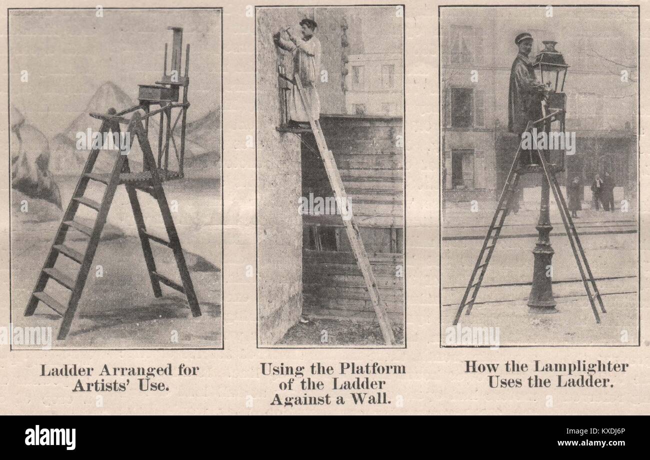 Ladder Arranged for Artists Use; Using the platform of the Ladder ...