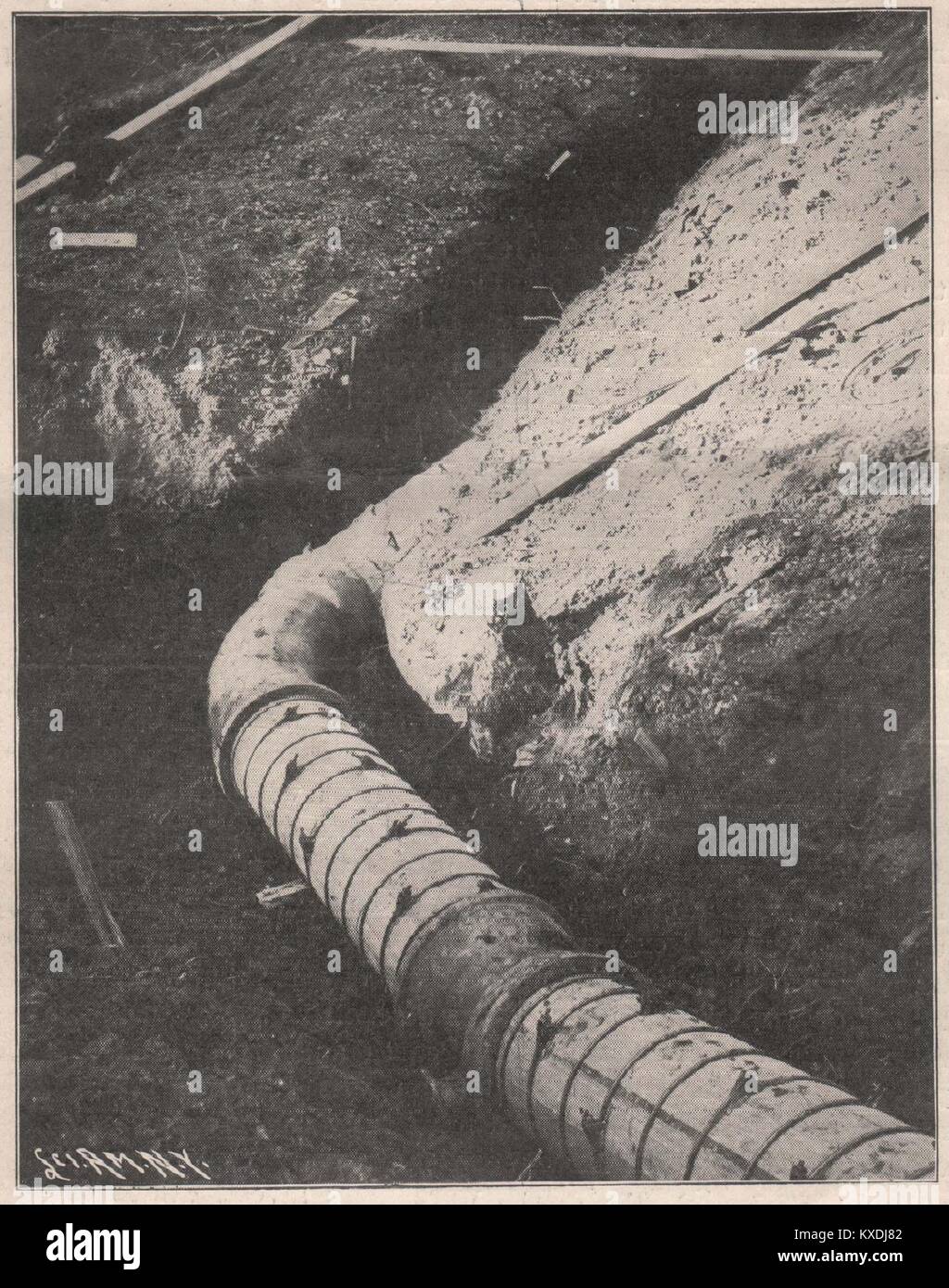 Redwood Pipe with Steel and Iron Elbows Stock Photo - Alamy