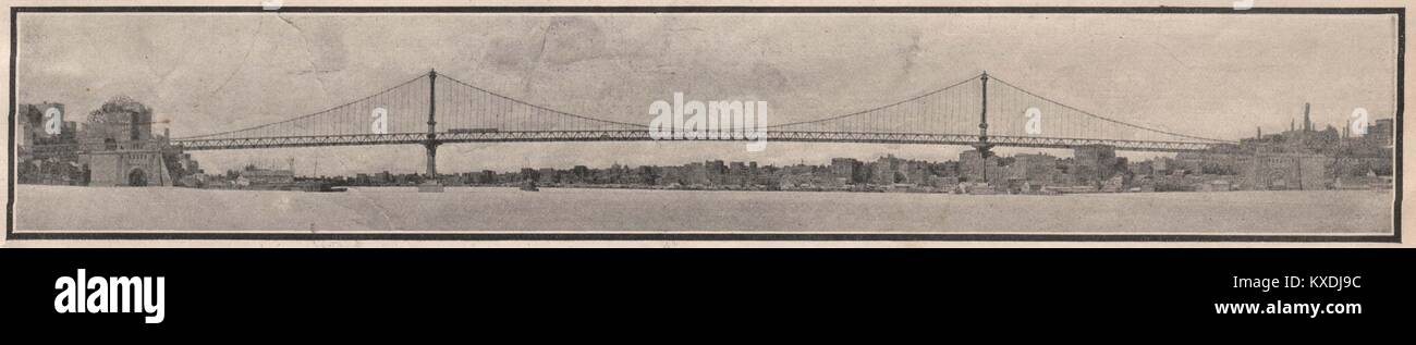 The New Manhattan Wire-cable Suspension Bridge across the East as it ...