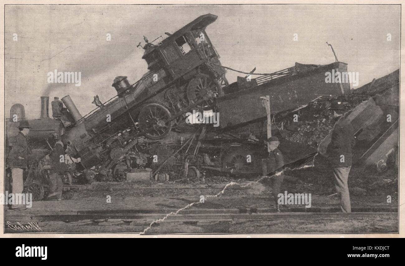 A Destructive Head-On Collision in which three Locomotives Figured ...