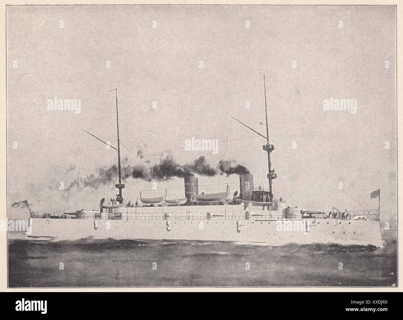 Olympia - Twin-screw, steel, unarmored, protected cruiser Stock Photo ...