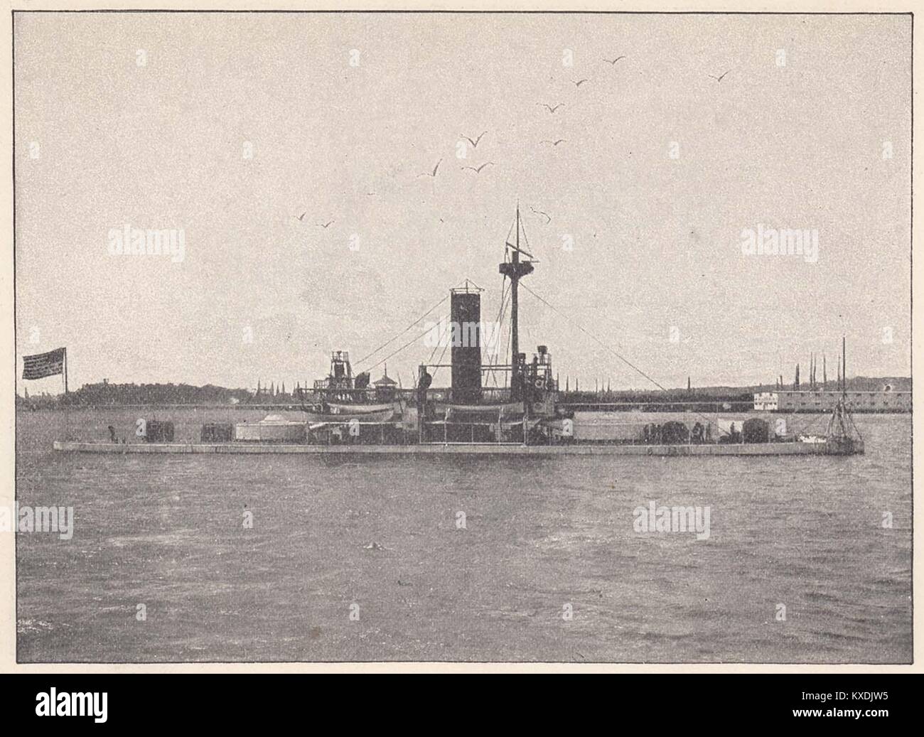Miantonomah - Twin-screw, iron, double-turreted monitor Stock Photo - Alamy