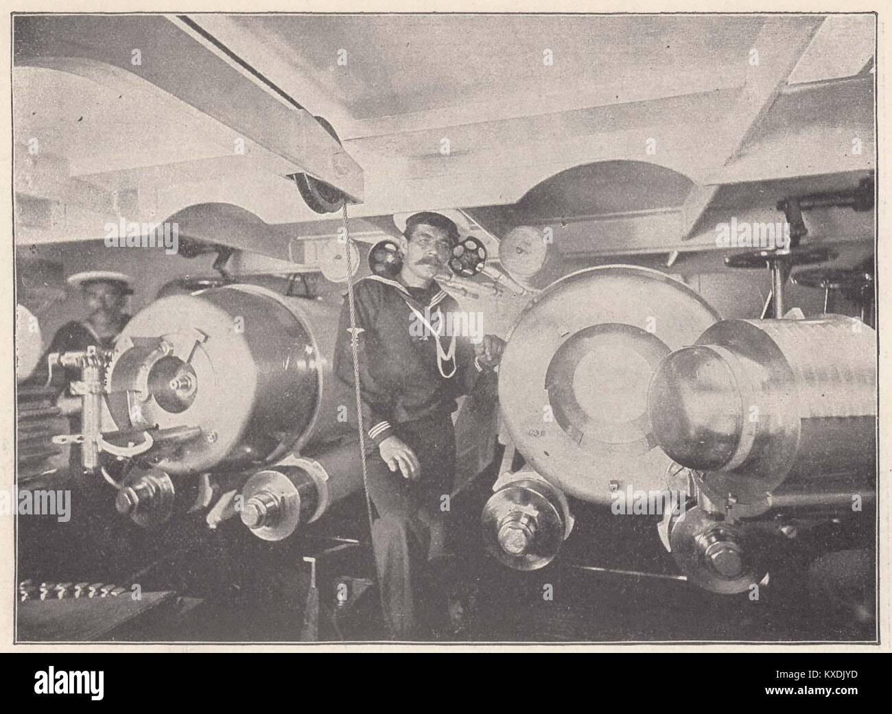 Interior of Turret - These are thirteen-inch guns in a turret of the ...