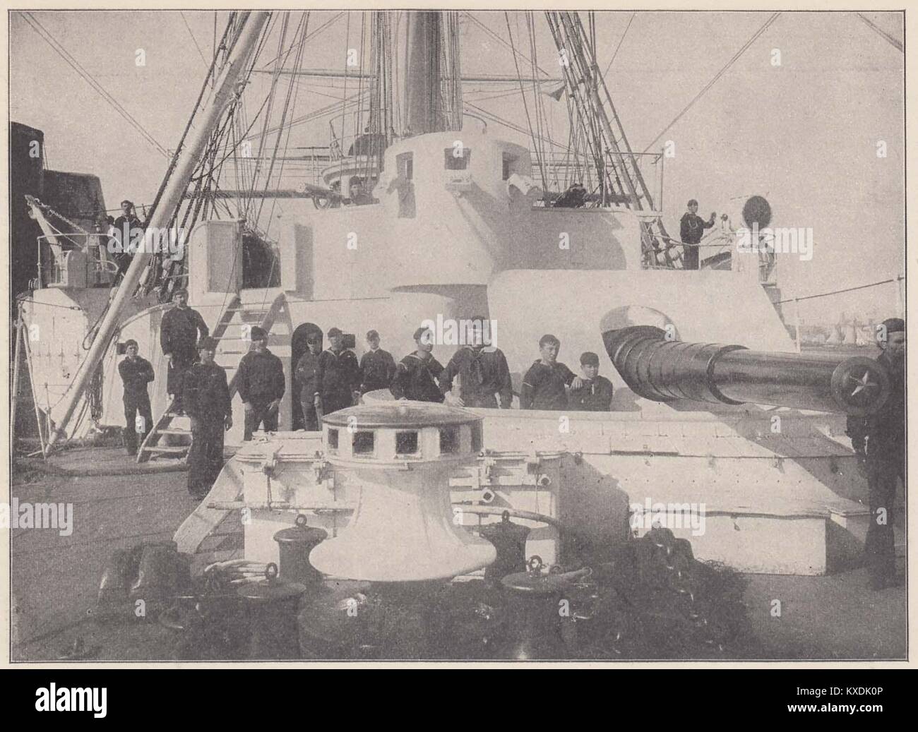 Ready for Action - Here is shown the deck of the protected cruiser ...