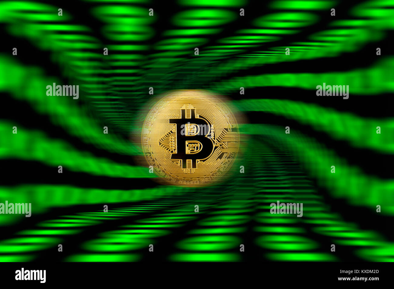 Symbol image digital currency, gold physical coin Bitcoin Stock Photo - Alamy