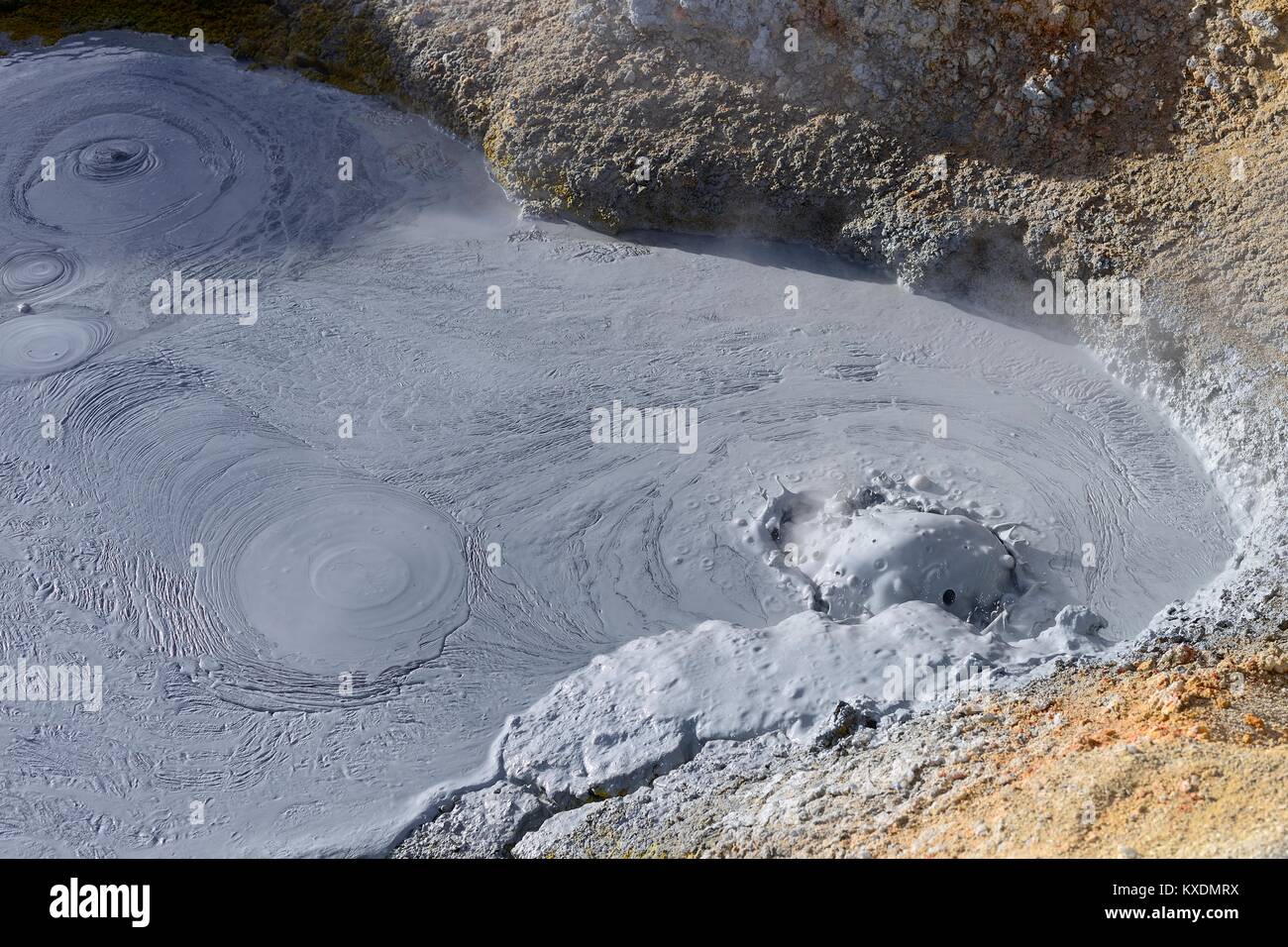 Boiling mud hole at the highest geothermal field in the world, Sol de ...