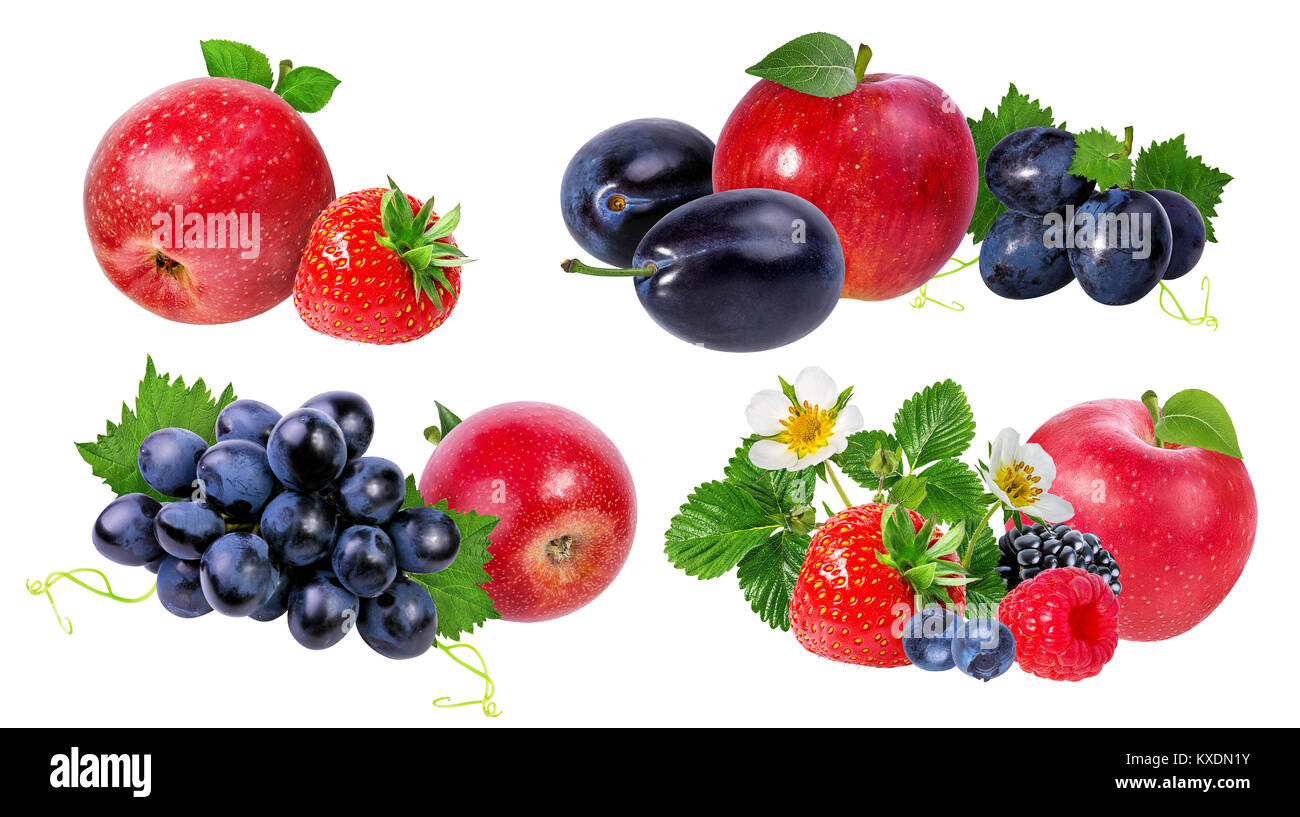 Collection of fruits isolated on white background Stock Photo - Alamy