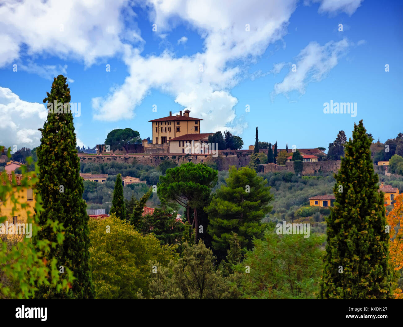 Tuscany Estate on a Hill Near Florence Stock Photo - Alamy