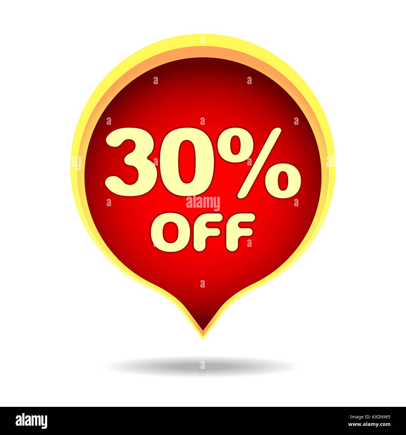 30 percent off speech bubble, sticker, label or icon with shadow for ...