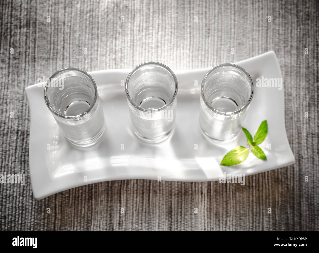 Glasses of vodka Stock Photo - Alamy