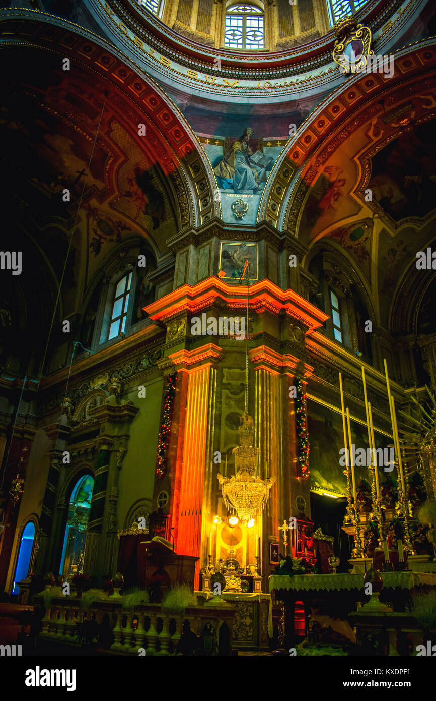 church pillar colorful interior traditional Stock Photo - Alamy