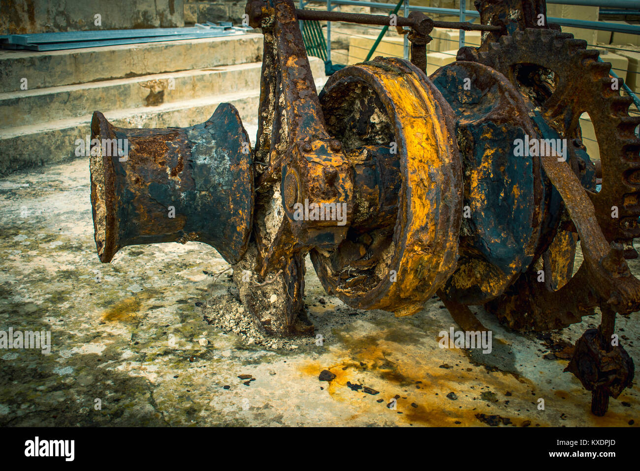 big metal rusty parts of ships shipyard old Stock Photo - Alamy