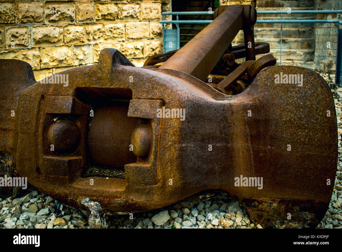 big metal rusty parts of ships shipyard old Stock Photo - Alamy