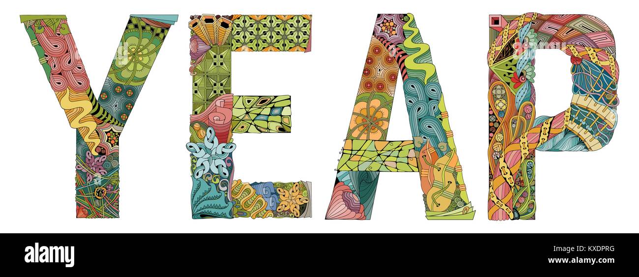 Word YEAP. Vector decorative zentangle object Stock Vector Image & Art ...