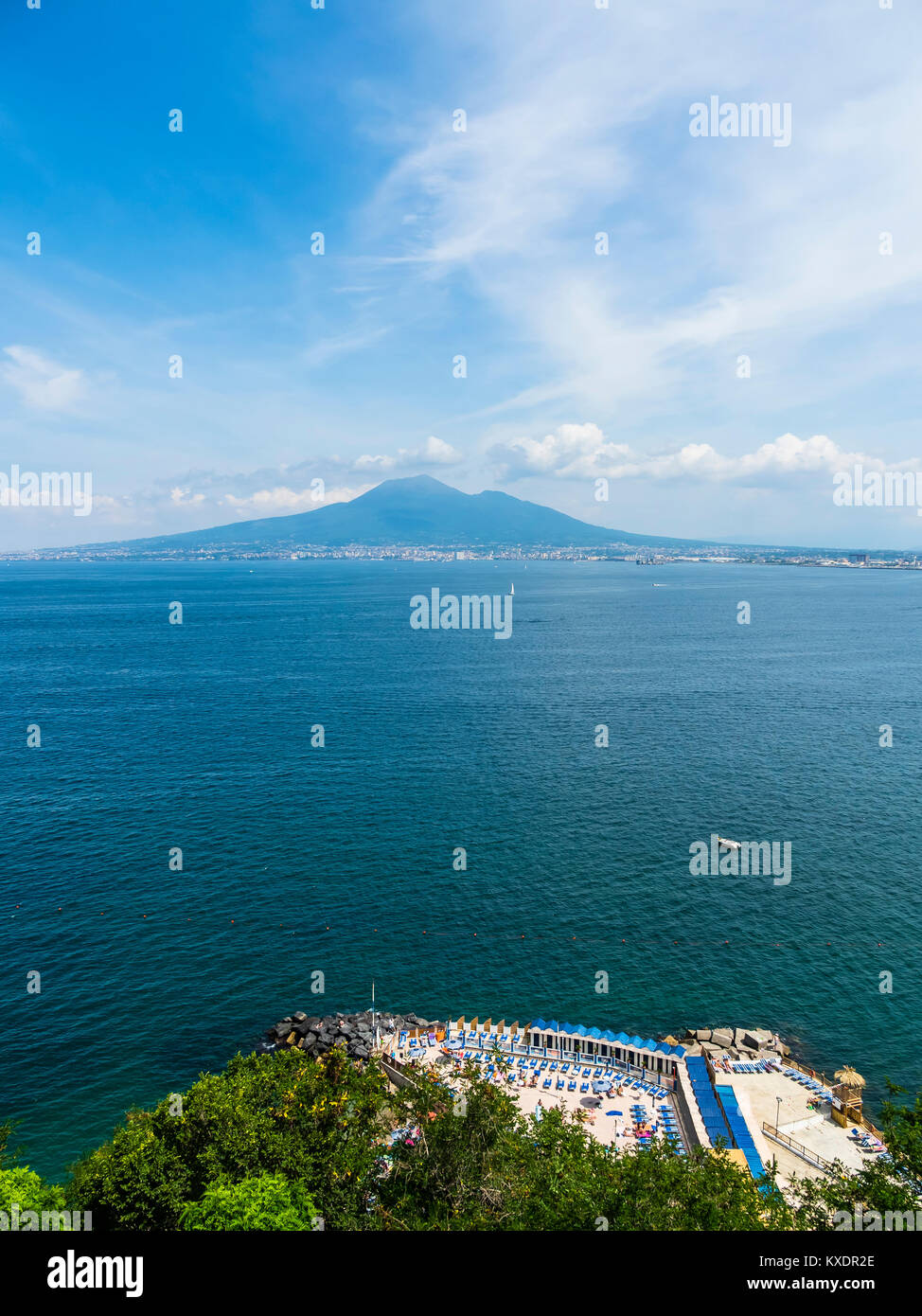 View from Castellammare de Stabia over the Gulf of Naples, behind the ...