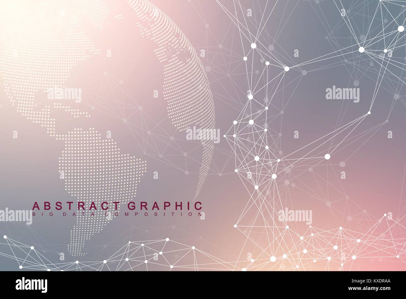 Global network connection. Network and big data exchange over planet ...