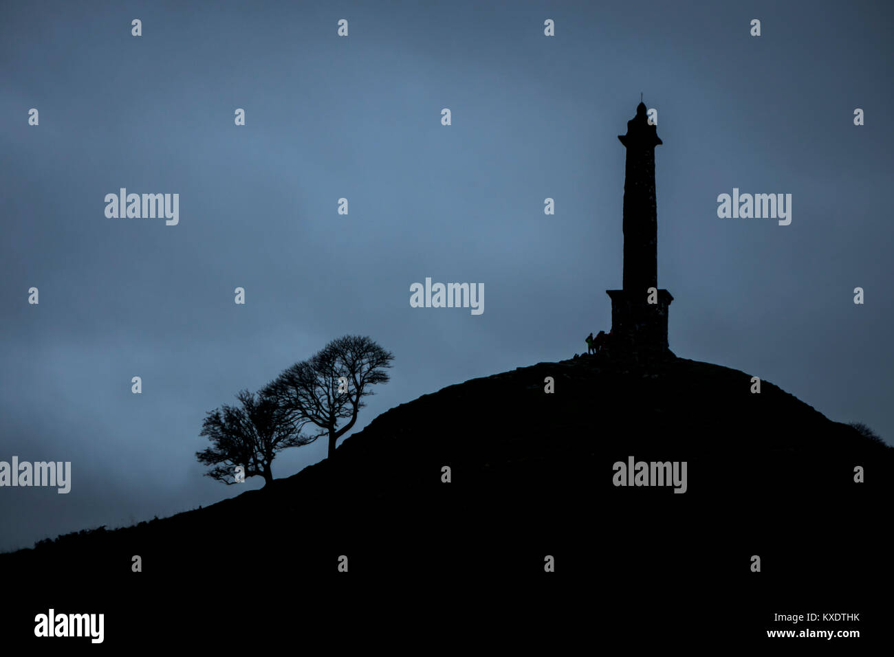 Admiral Rodney's Pillar Breidden Hill in Powys, Wales Stock Photo - Alamy