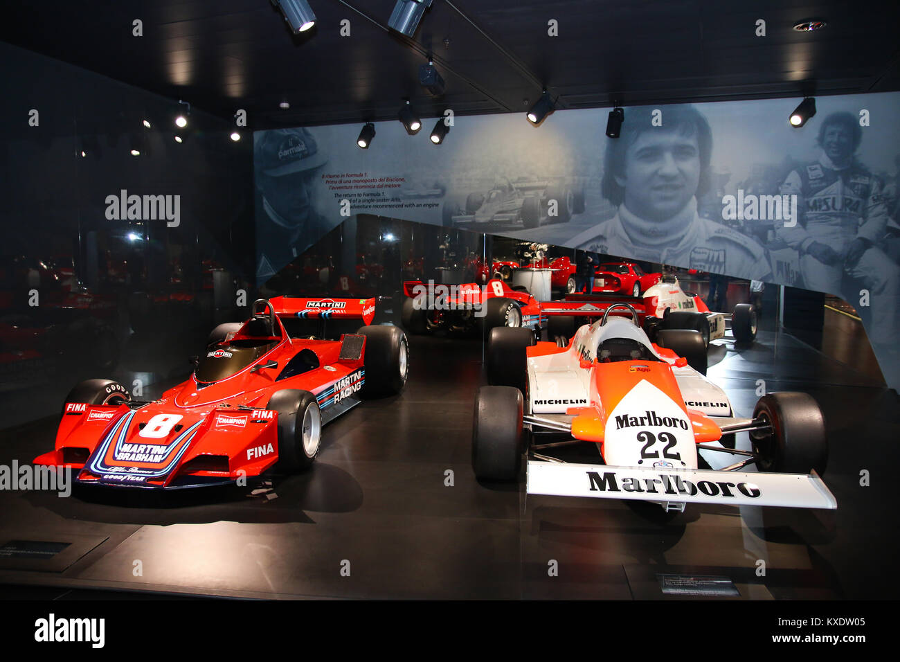 Formula 1 racing cars on display at The Historical Museum Alfa Romeo ...
