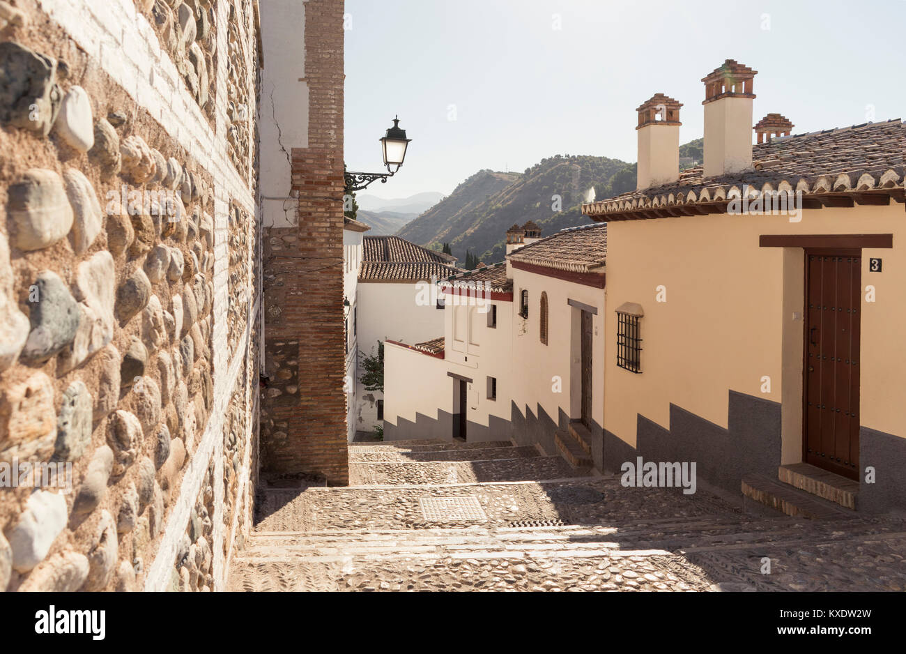 Pretty Houses and Winding Streets in the Albaicin District of Granada ...
