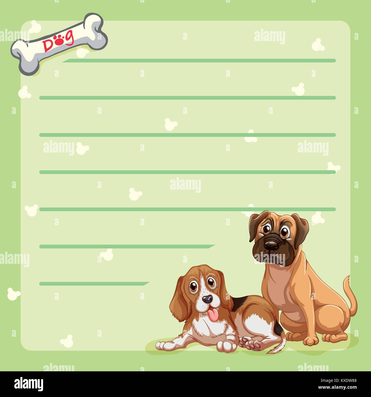 Paper template with cute dogs illustration Stock Vector Image & Art - Alamy
