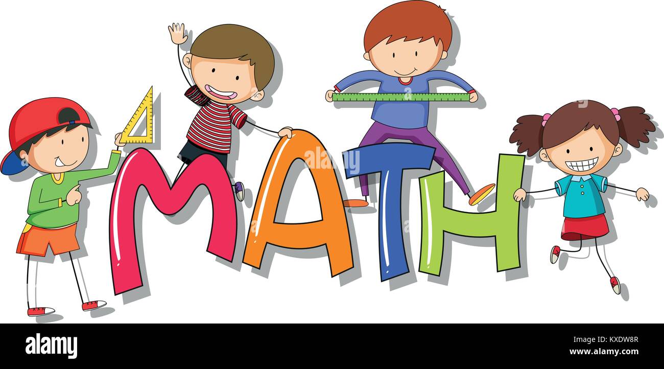 Font design for word math illustration Stock Vector Image & Art - Alamy