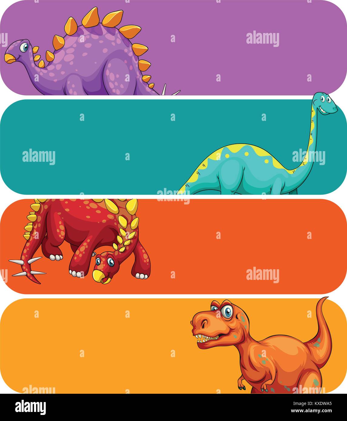 Banner template with huge dinosaurs illustration Stock Vector Image ...