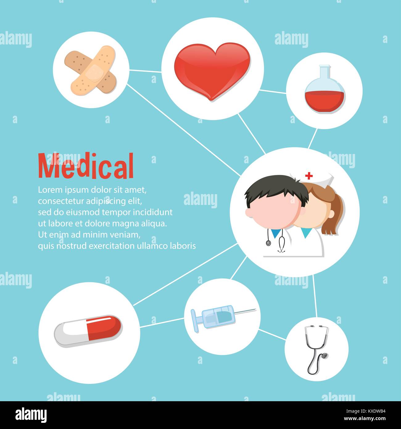 Infographic design for medical theme illustration Stock Vector Image ...