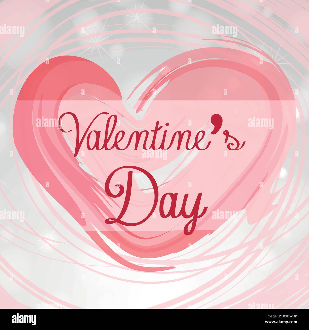 Velentine card template with pink heart illustration Stock Vector Image ...