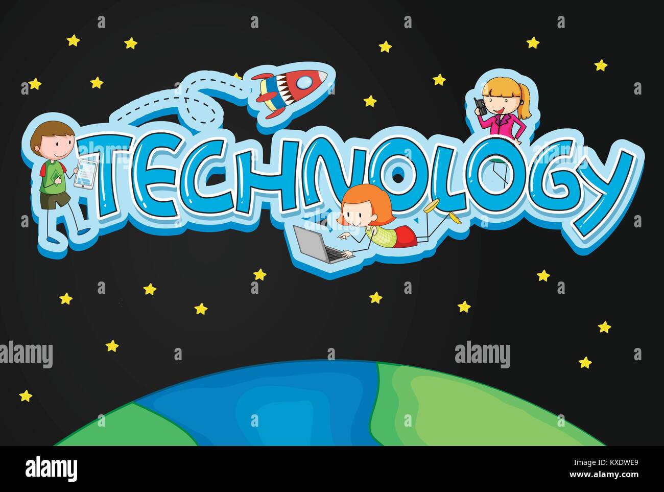 Font design for word technology illustration Stock Vector Image & Art ...