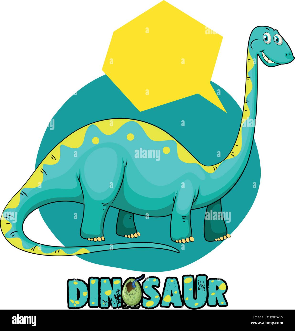 Sticker template with dinosaur brachiosaurus illustration Stock Vector ...
