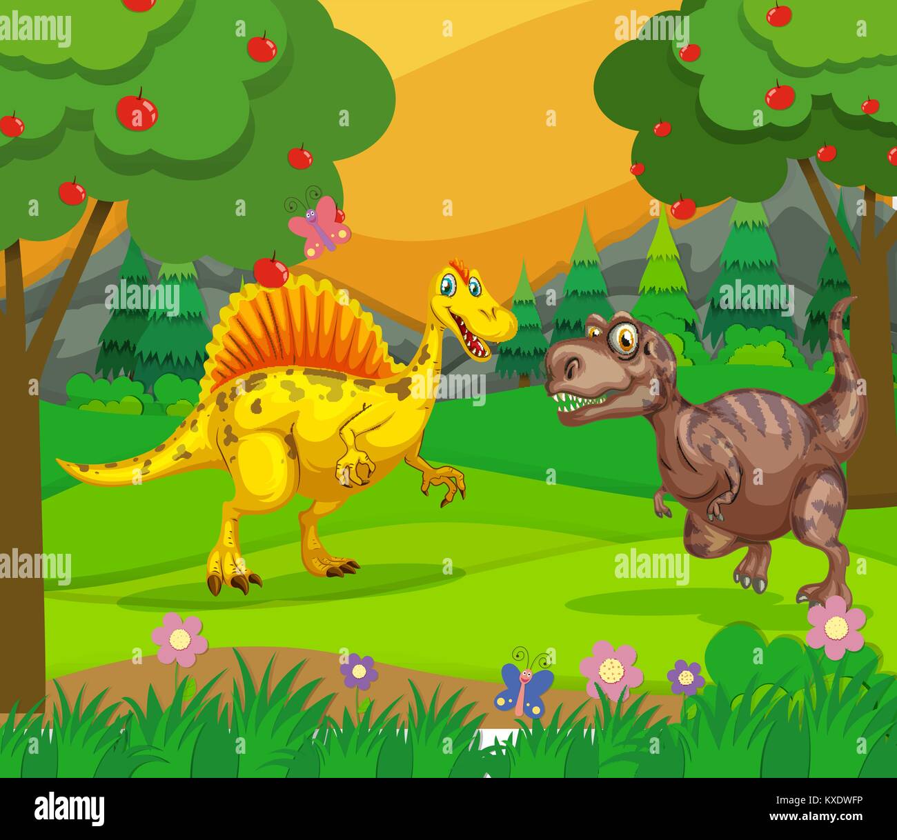 Tyrannosaurus rex and spinosaurus hi-res stock photography and images - Alamy