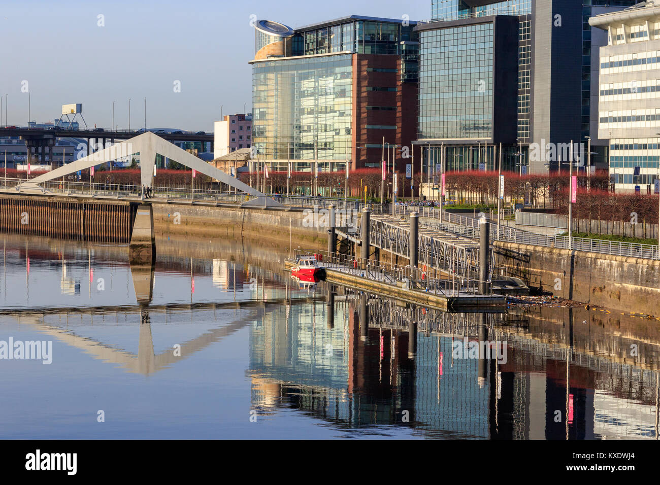 River Clyde at Broomielaw, with the Tradeston Bridge and the commercial ...
