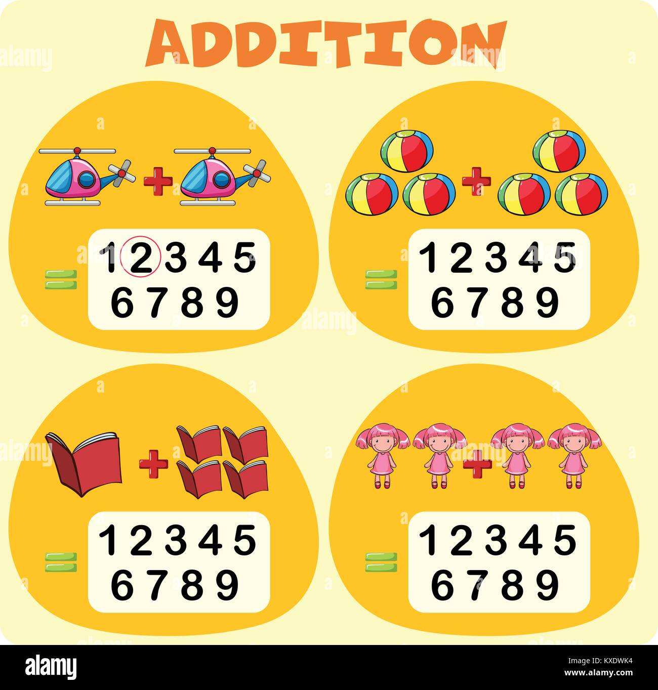 Worksheet template for addition illustration Stock Vector Image & Art ...