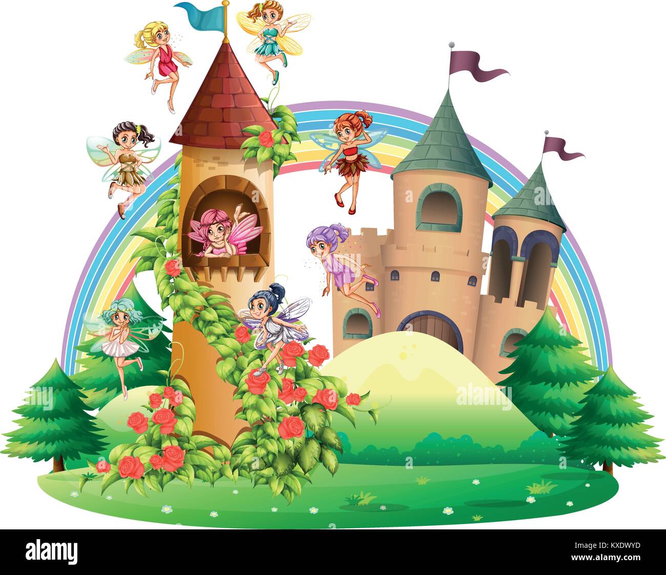 The palace of fairies Stock Vector Images - Alamy