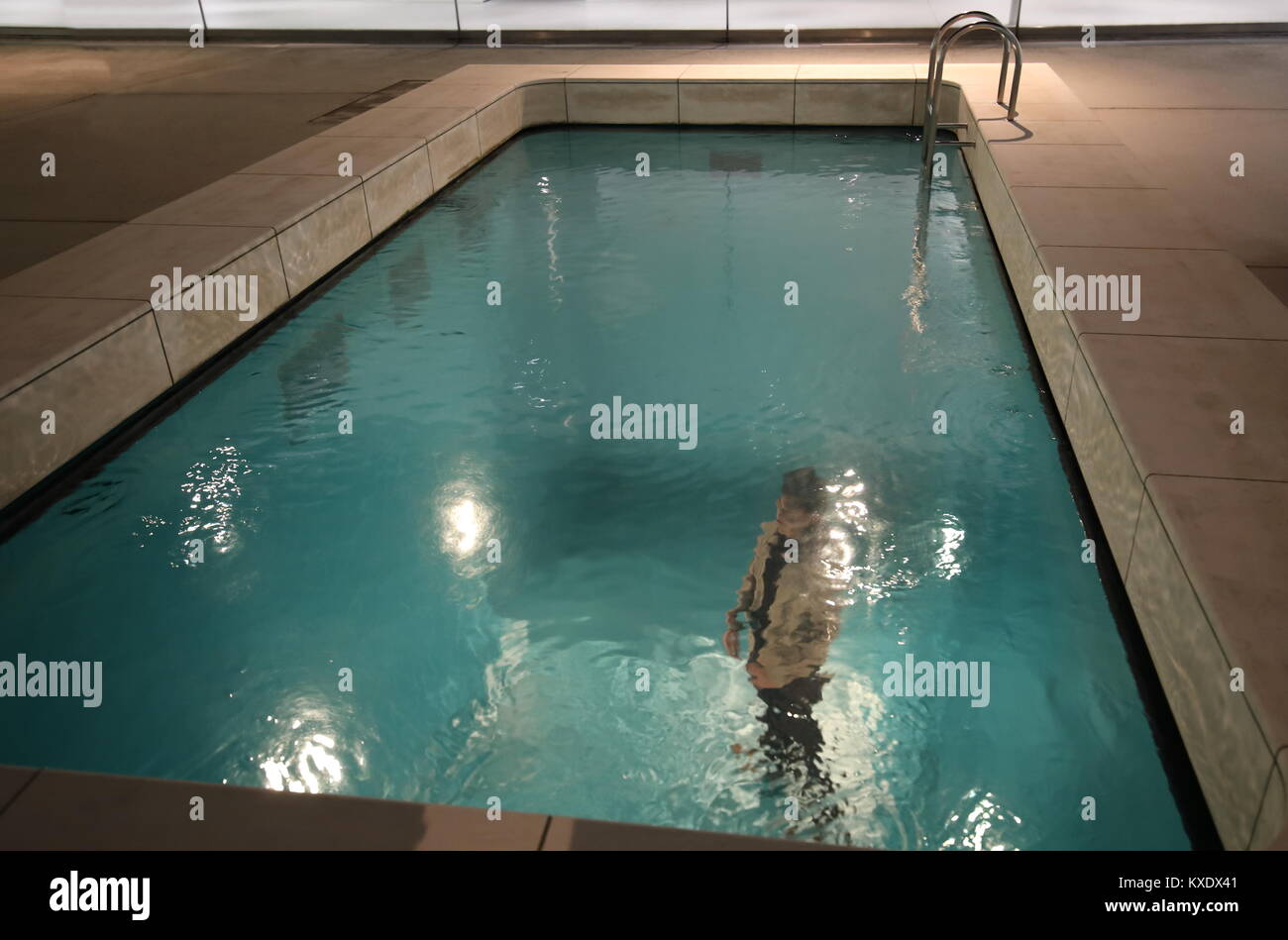 People visit optical illusion swimming pool at 21st Century Museum in ...