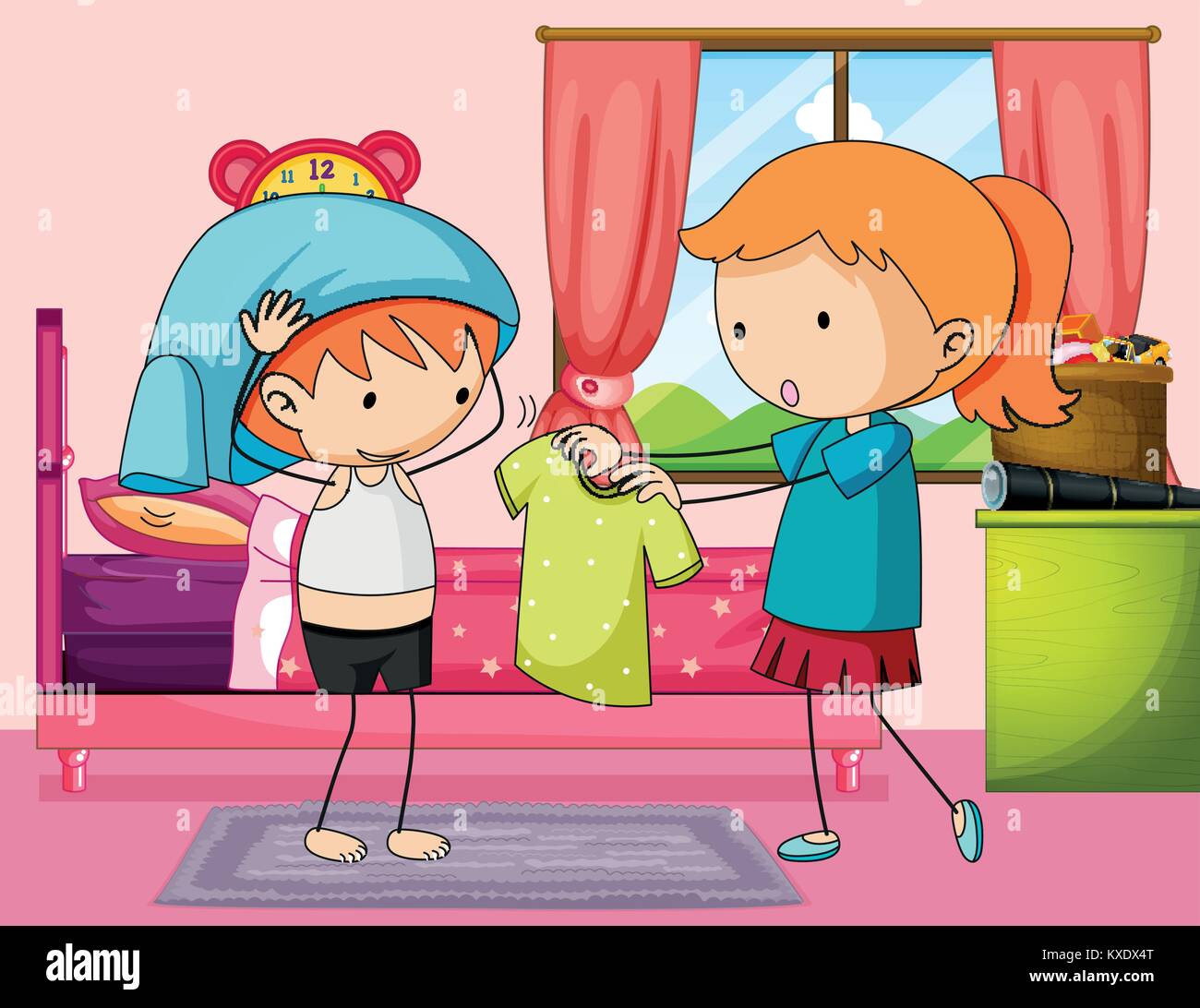 Boy Get Dressed Clip Art