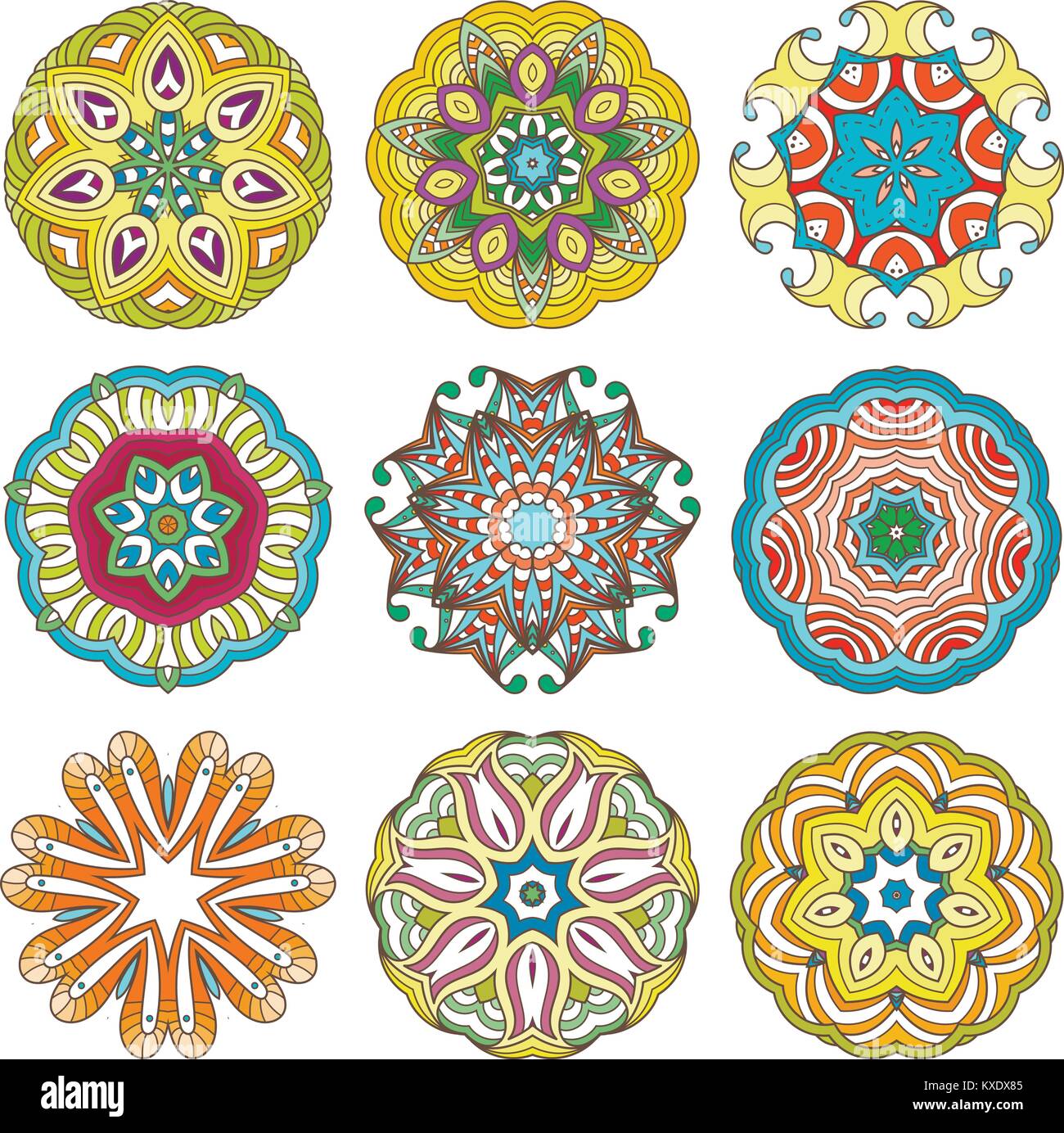 Indian patterns illustrations Stock Vector Images - Alamy