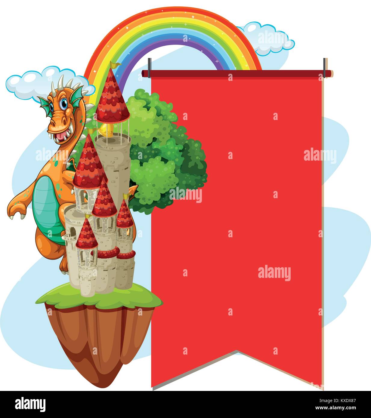 Dragon image with sky background Stock Vector Images - Alamy