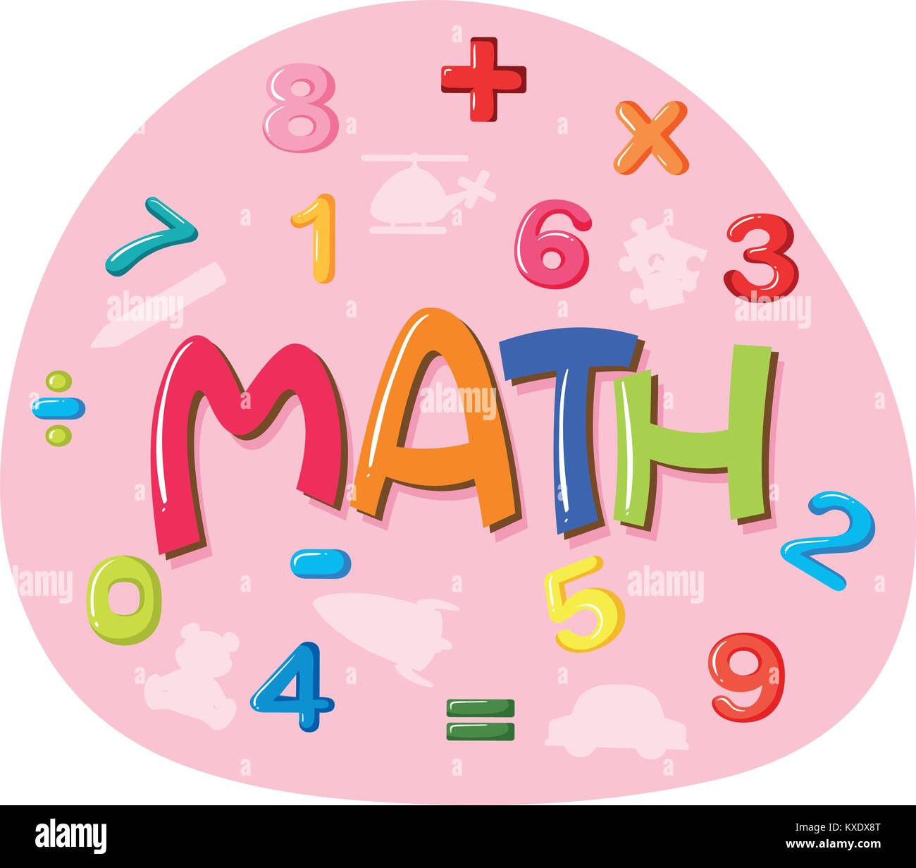 Sticker design for word math illustration Stock Vector Image & Art - Alamy