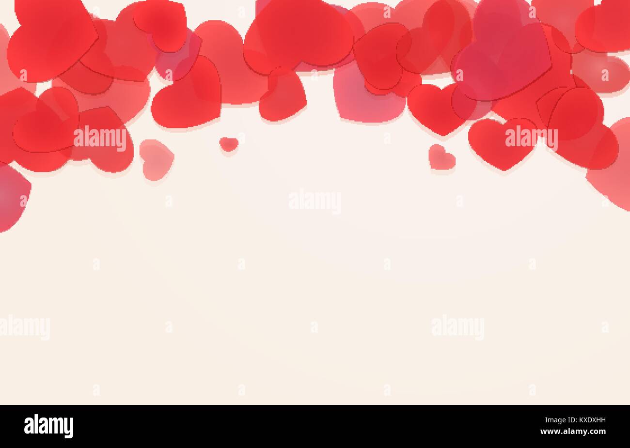 Falling heart background design. Love header illustration Stock Vector ...