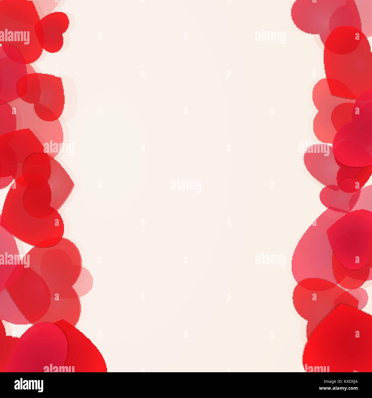 Vertical hearts frame illustration. Festive edging design Stock Vector ...