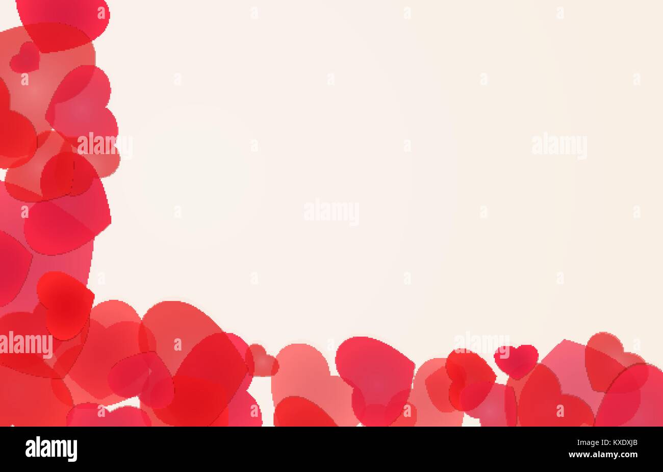 Corner edging illustration with red hearts for design Stock Vector ...