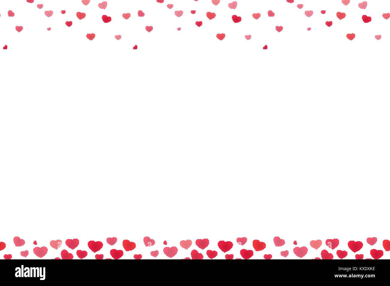 Valentine's day footer and header heart elements overlay design Stock ...
