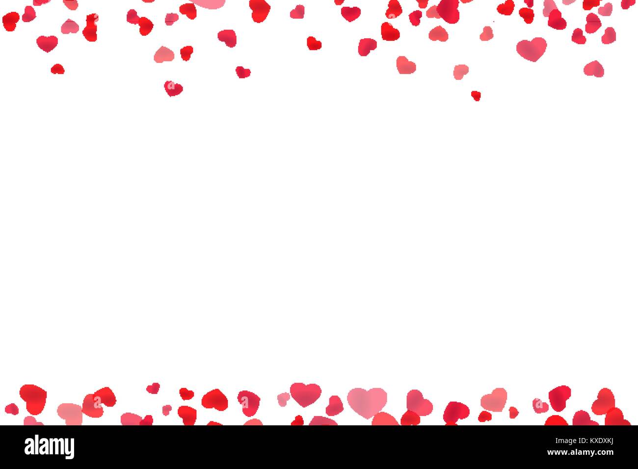 Red heart line frame for header and footer design Stock Vector Image ...