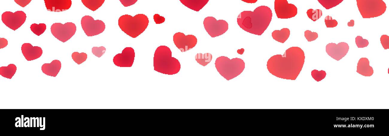 Horizontal background falling hearts Stock Vector Images - Alamy