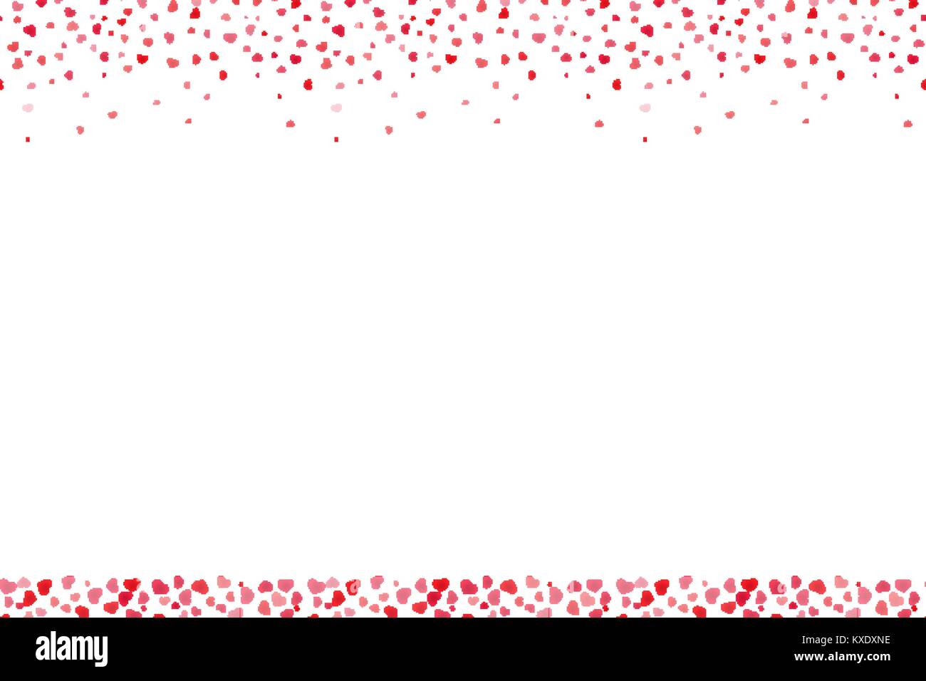 Multiple falling and lying red hearts for footer and header site design ...