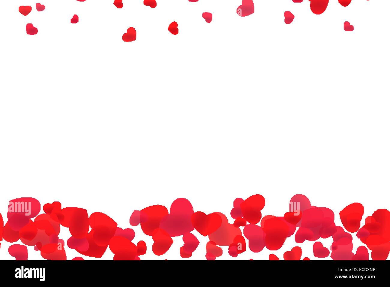 Vivid hearts decoration elements. Header and footer overlay design ...