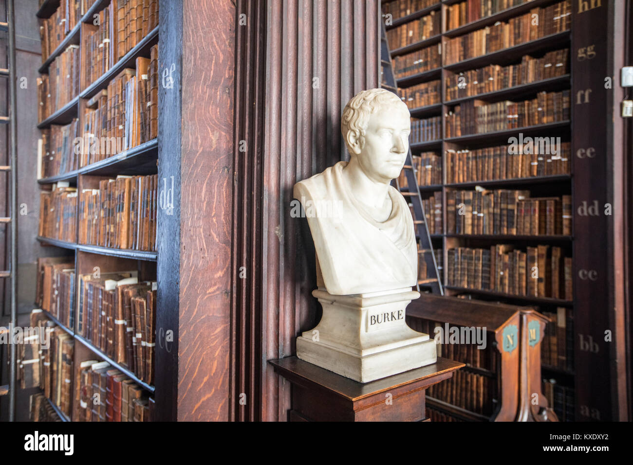Sculpture of Edmund Burke, The Long Room, Trinity College Library ... Sculpture of Edmund Burke, The Long Room, Trinity College Library ...