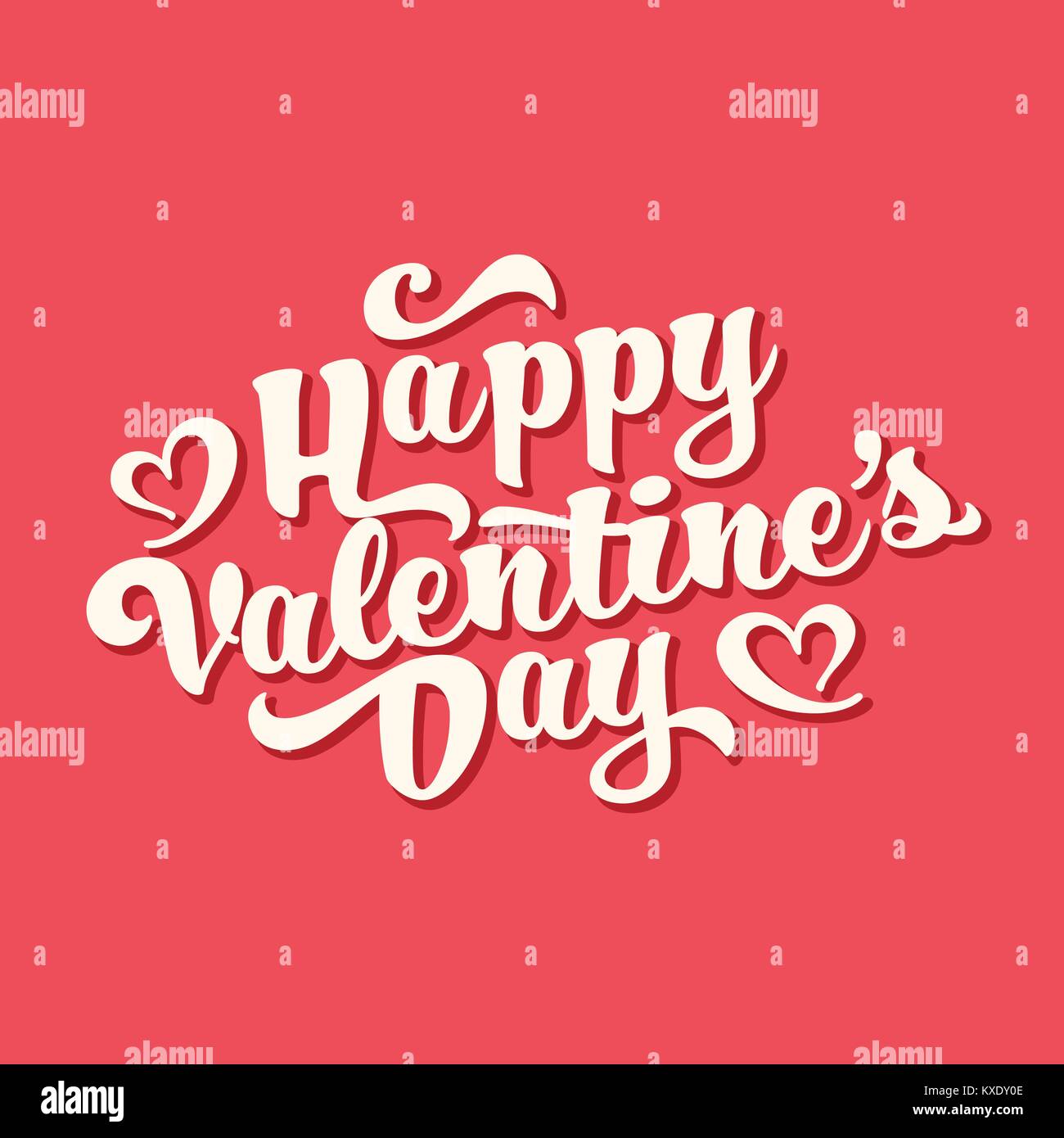 Valentines Day Oblique Lettering. Handwritten Romantic Greeting Card ...